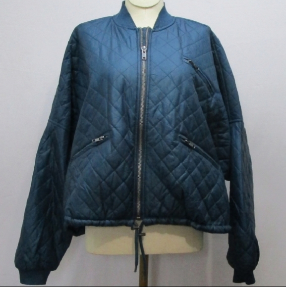 Free People | Jackets & Coats | Nwt Free People Dark Turquoise Bomber ...